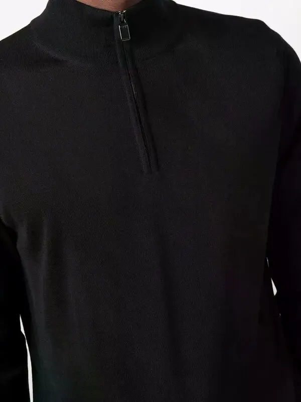 Canali Zipped Funnel-neck Pullover