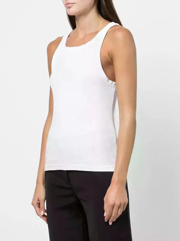 NILI LOTAN Ribbed Cotton Vest Top - White