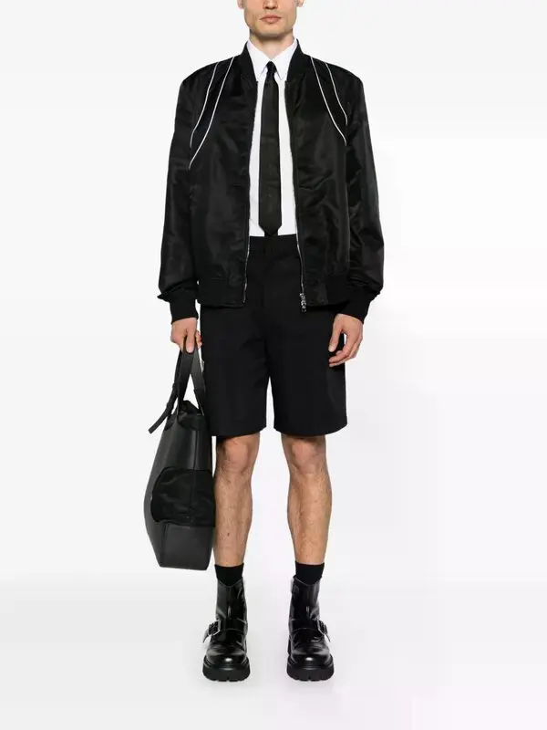 Alexander McQueen Piped-trim Zip-up Bomber Jacket