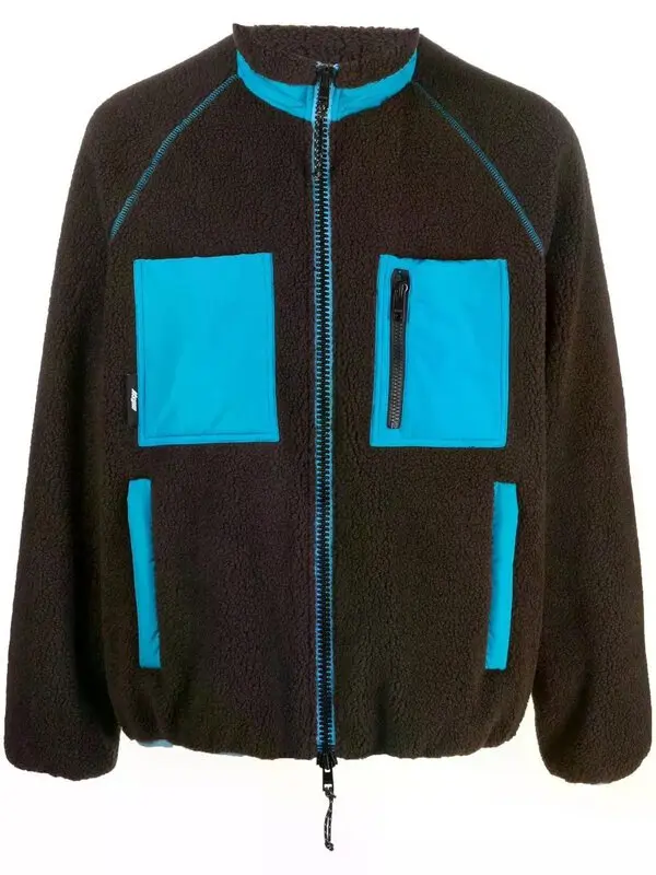MSGM Logo-patch Fleece Jacket - Brown