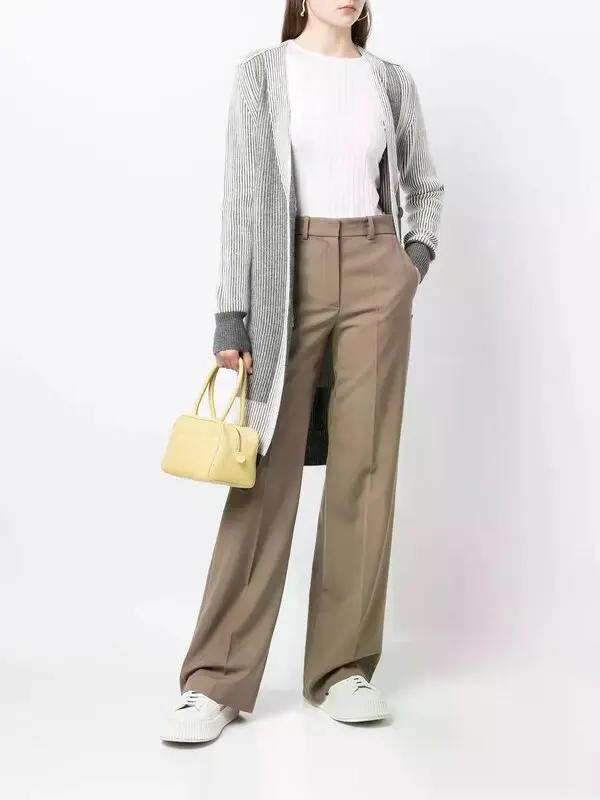 Lorena Antoniazzi Colour-block Ribbed-knit Cardigan-coat