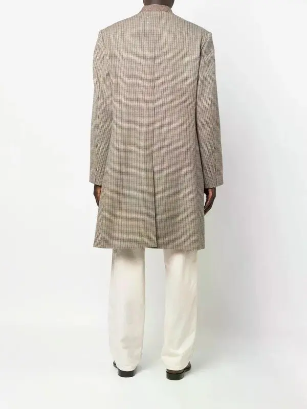 MAISON MARGIELA Herringbone-pattern Collarless Coat