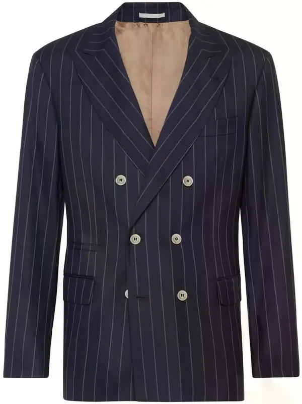 Brunello Cucinelli Pinstripe-print Double-breasted Blazer