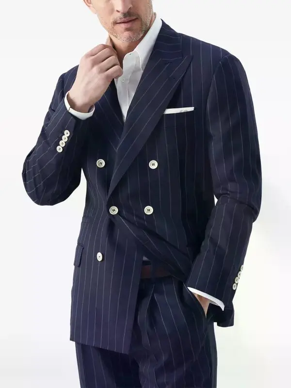 Brunello Cucinelli Pinstripe-print Double-breasted Blazer