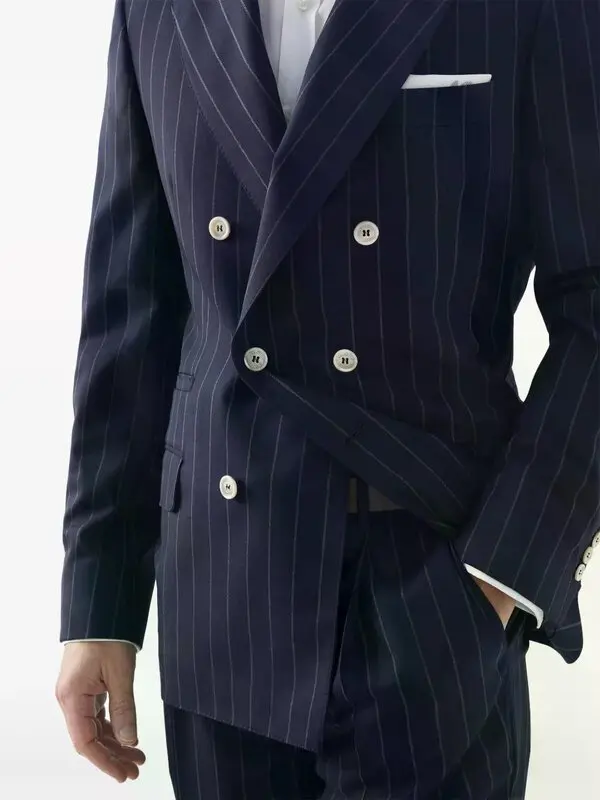 Brunello Cucinelli Pinstripe-print Double-breasted Blazer