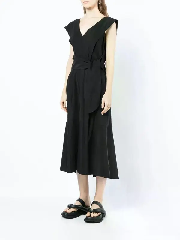 Vince V-neck Sleeveless Midi Dress