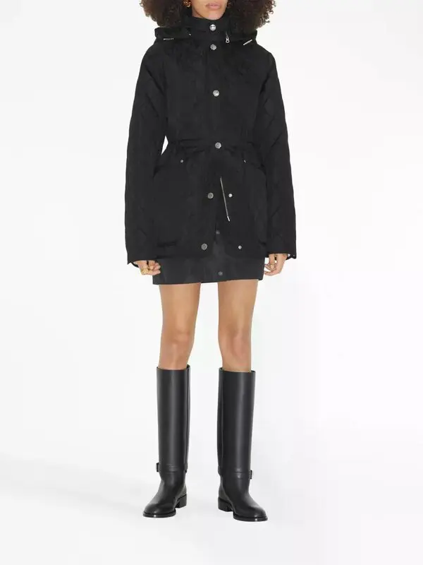 Burberry Diamond-quilted Jacket With Detachable Hood
