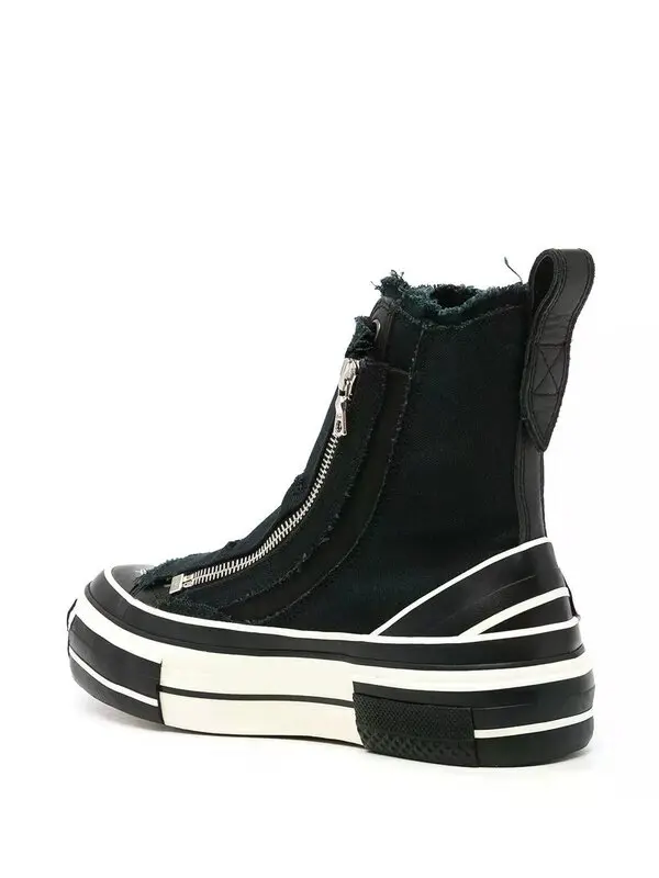 Y’s Frayed-trimmed High-top Sneakers