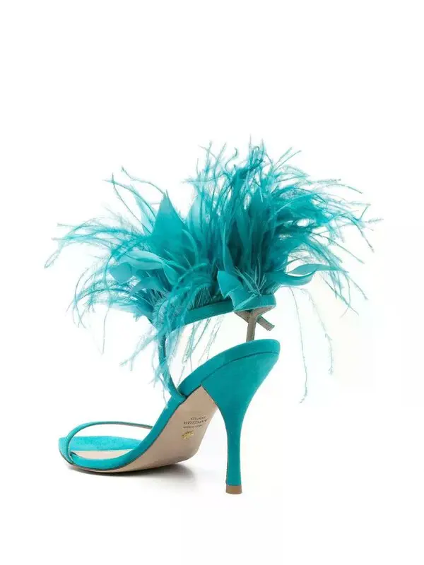 STUART WEITZMAN Feather-trim Open-toe 115mm Sandals