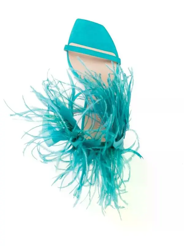 STUART WEITZMAN Feather-trim Open-toe 115mm Sandals