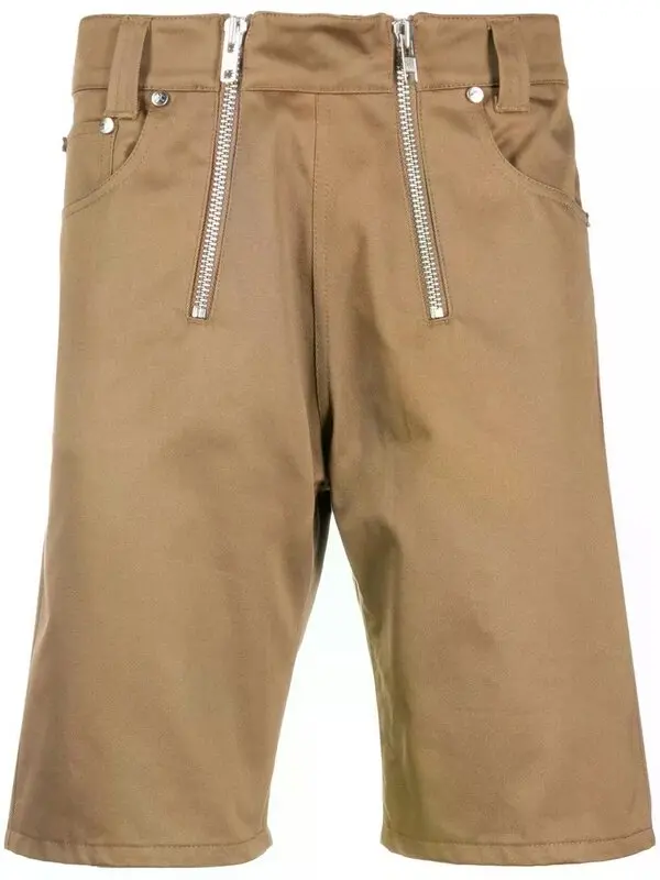 GMBH Double-zip Bermuda Shorts - Brown