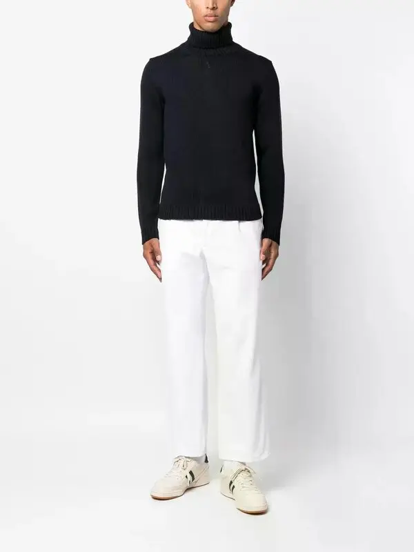 ZANONE Roll-neck Knitted Sweater - Blue