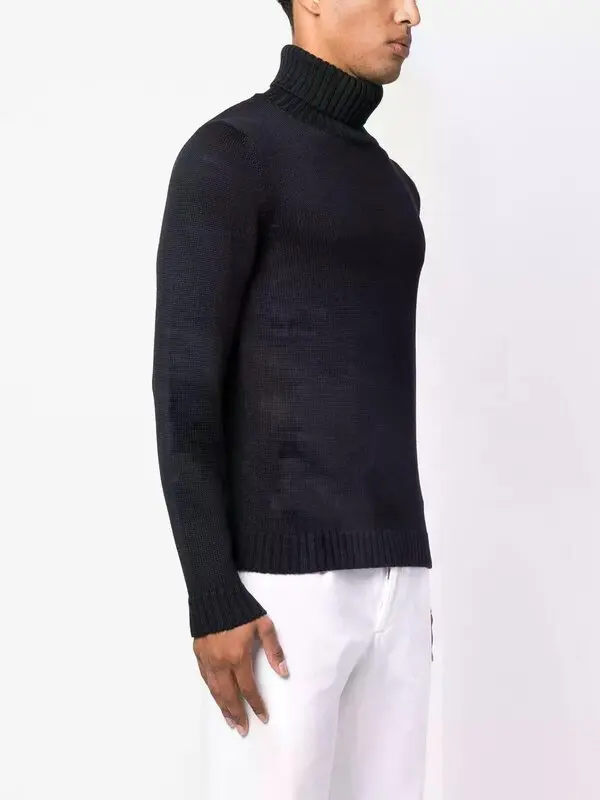 ZANONE Roll-neck Knitted Sweater - Blue