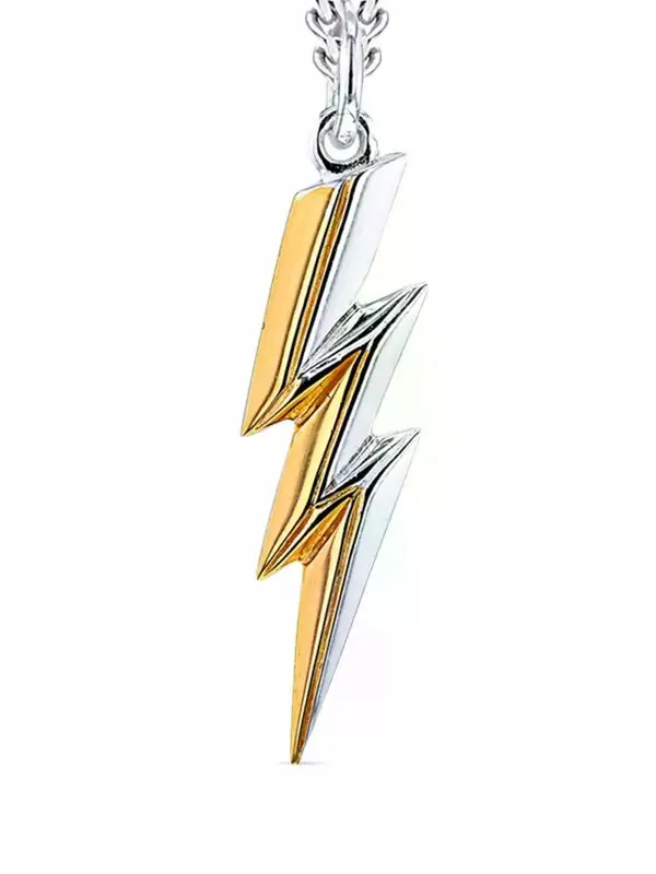 TRUE ROCKS Lightning Bolt Pendant Necklace - Silver