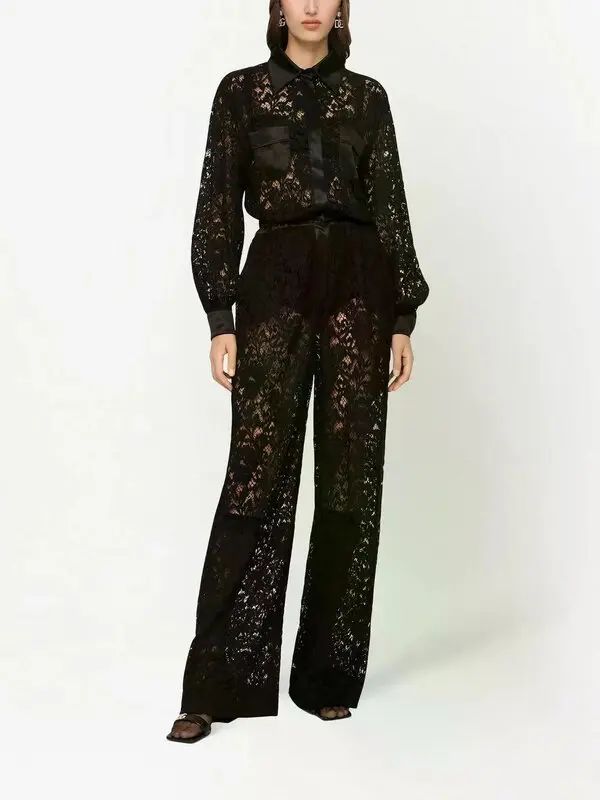 Dolce & Gabbana Cordonetto-lace Long-sleeve Jumpsuit