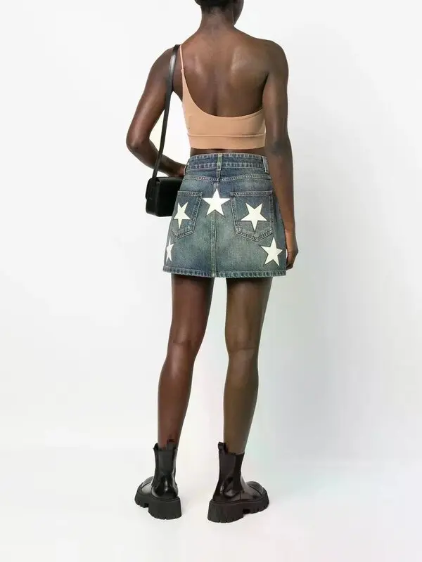 Palm Angels Star-motif Denim Mini Skirt