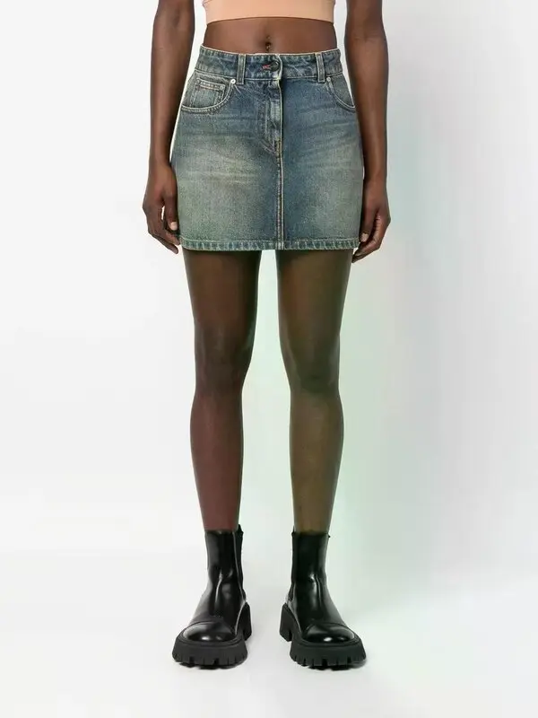 Palm Angels Star-motif Denim Mini Skirt