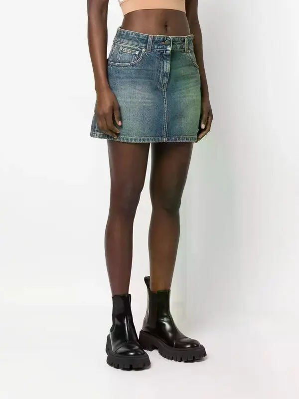 Palm Angels Star-motif Denim Mini Skirt