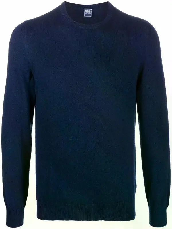 Fedeli Fine Knit Cashmere Jumper - Blue