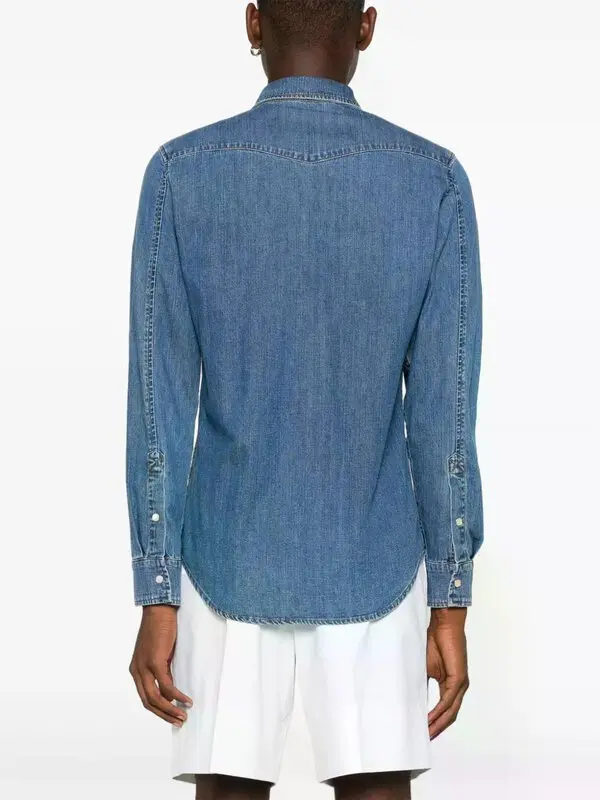 Alexander McQueen Logo-embroidered Denim Shirt