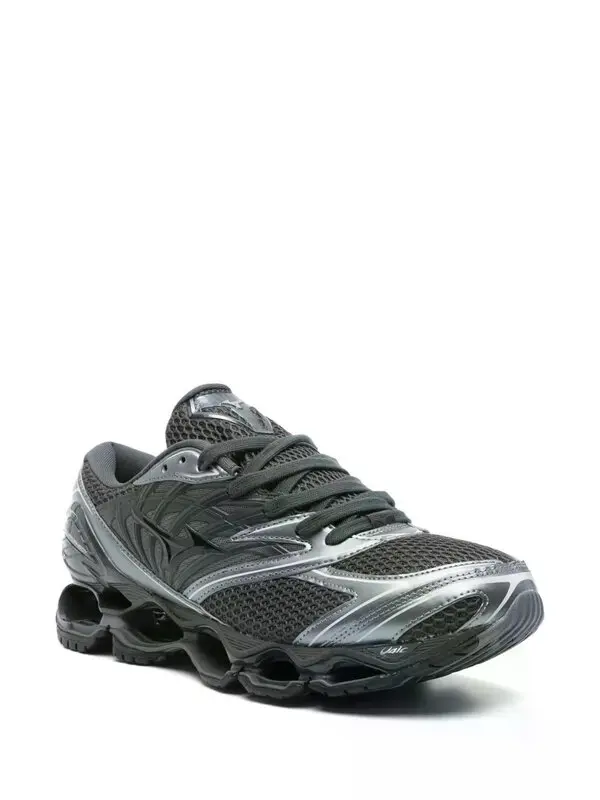 Mizuno Lace-up Fastening Sneakers With Padded Ankle And Chunky Rubber Sole - Grey