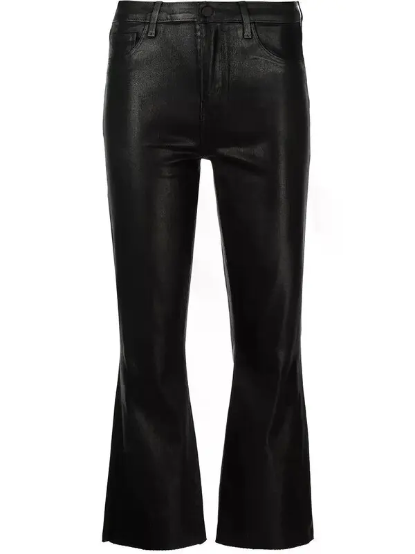 L'Agence Kendra Cropped Flare Jeans - Black