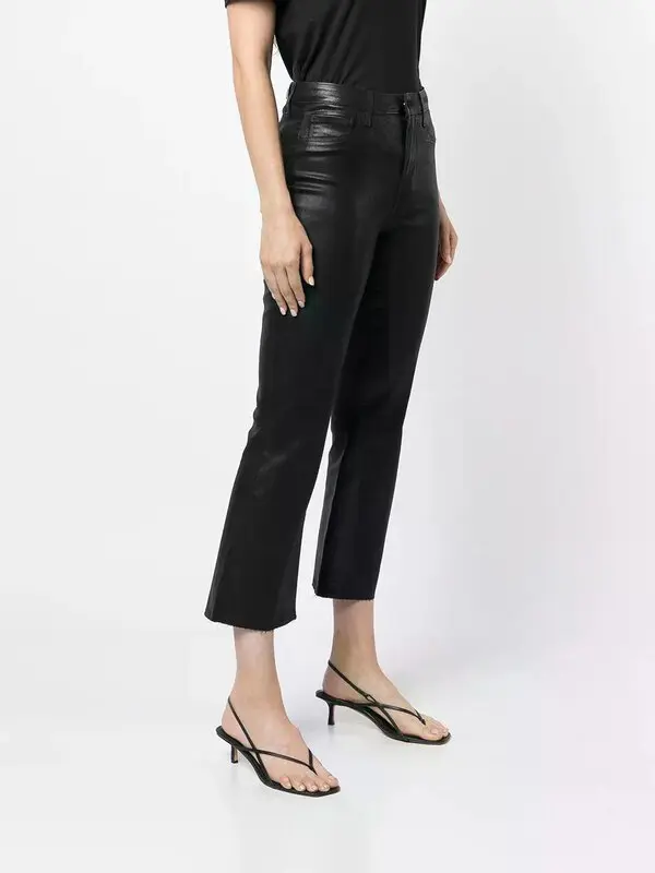 L'Agence Kendra Cropped Flare Jeans - Black