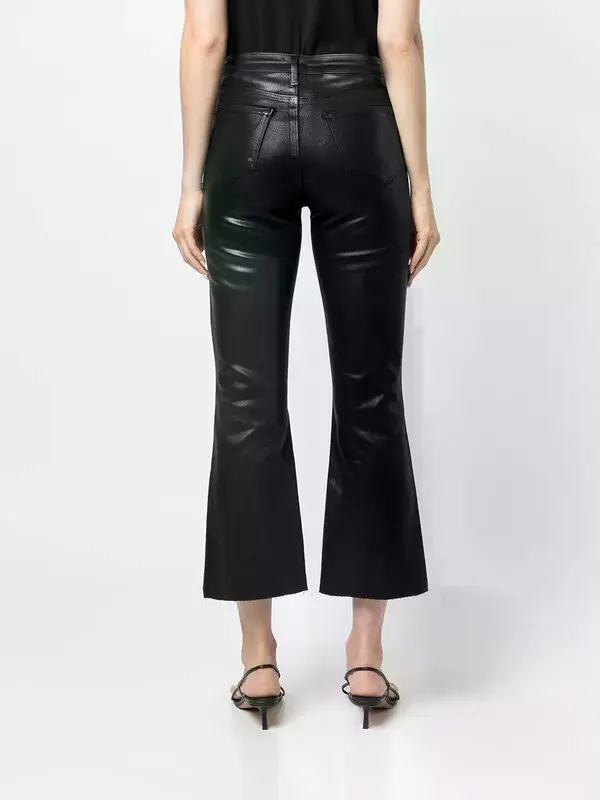 L'Agence Kendra Cropped Flare Jeans - Black