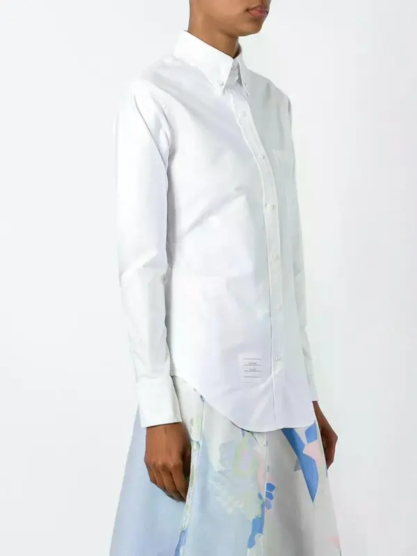 Thom Browne Classic Long Sleeve Oxford Shirt - White