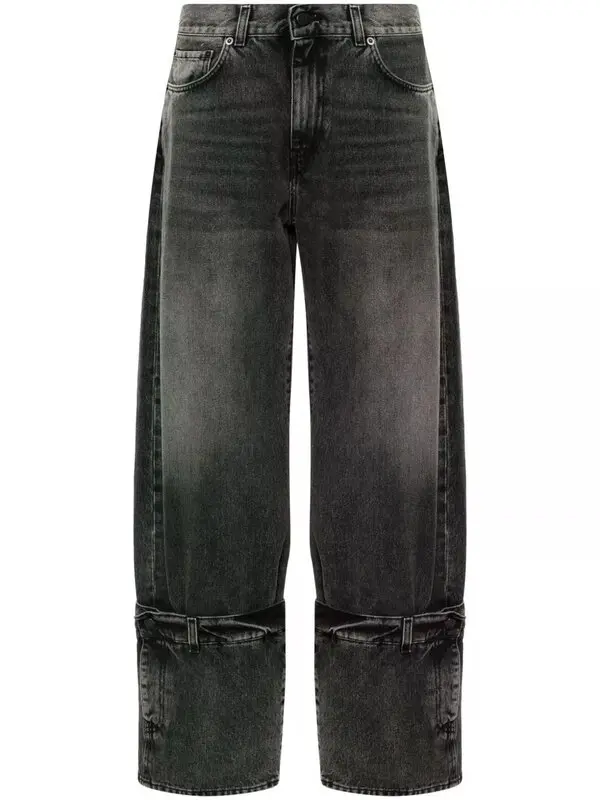 HAIKURE Cuff-detail Wide Leg Jeans