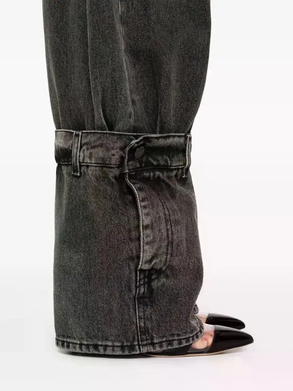 HAIKURE Cuff-detail Wide Leg Jeans