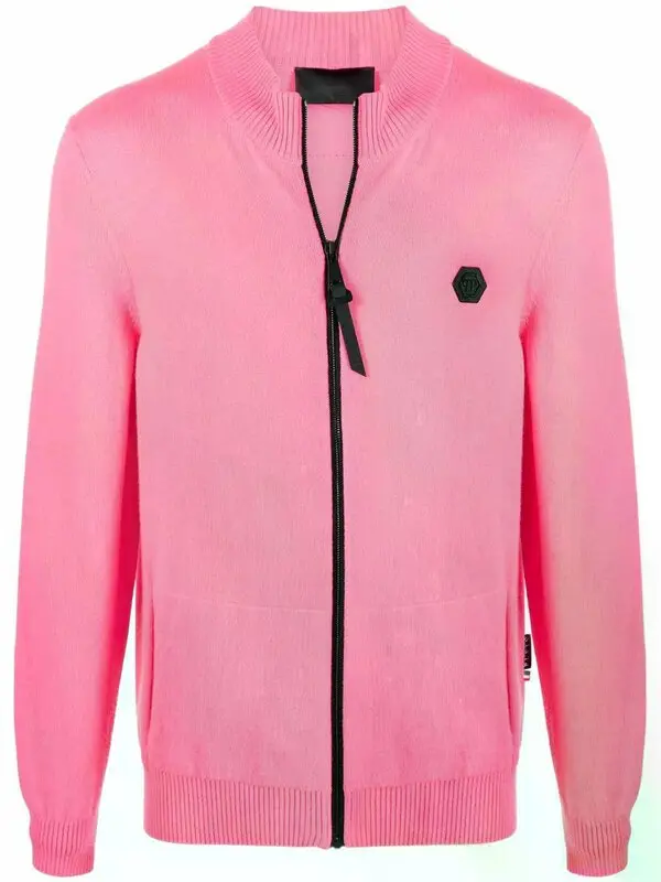 Philipp Plein Logo-patch Zip-up Cardigan