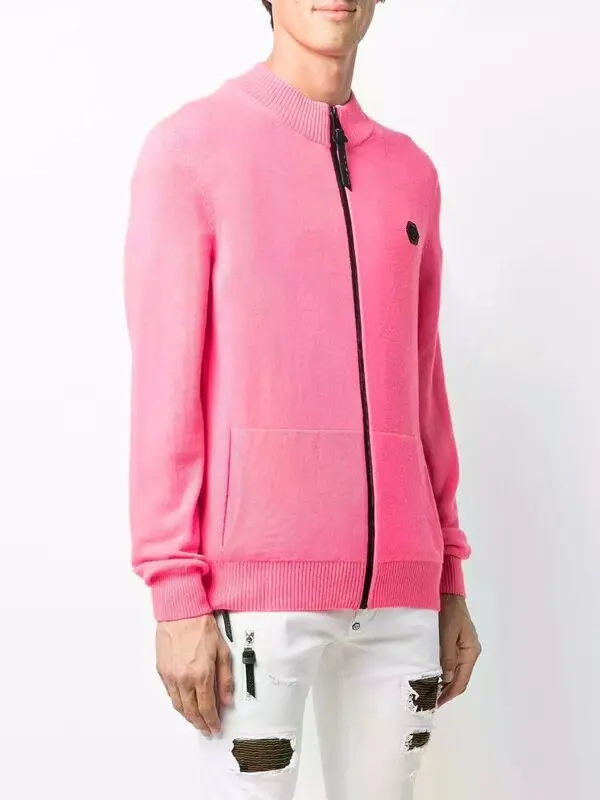 Philipp Plein Logo-patch Zip-up Cardigan