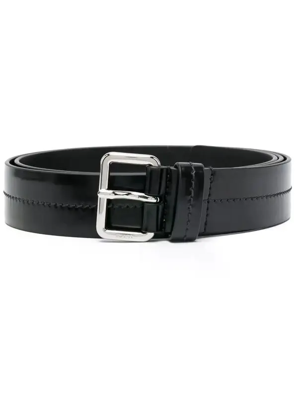 Prada Logo-engraved Leather Belt - Black