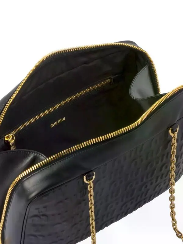 Miu Miu Embossed Logo Leather Top-handle Bag