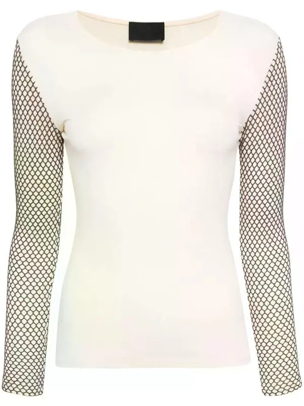 PUPPETS AND PUPPETS Mannequin Mesh-embellished Top - Neutrals