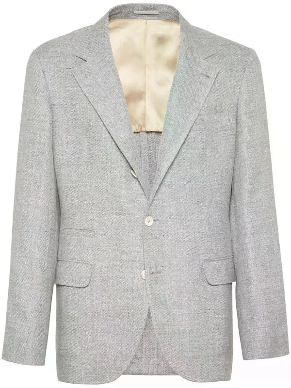 Brunello Cucinelli Notched-lapels Single-breasted Blazer - Grey