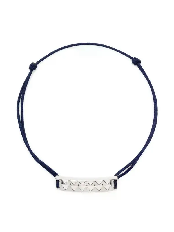 Le Gramme Buff-top Pyramid-guilloché Bracelet - Blue