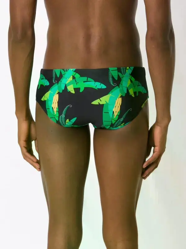 AMIR SLAMA Leaf-print Swimming Trunks