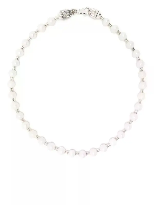 Emanuele Bicocchi Bead-embellished Pearl Necklace - Silver