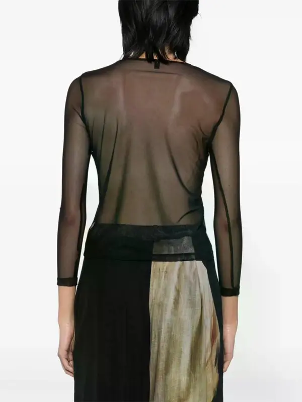IA LONDON Graphic-print Semi-sheer Top