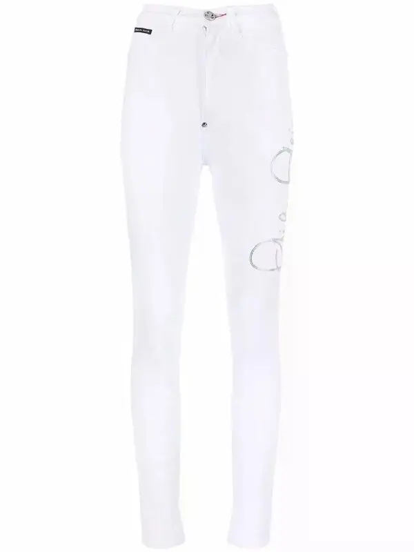 Philipp Plein Cotton Logo Print Jeggings