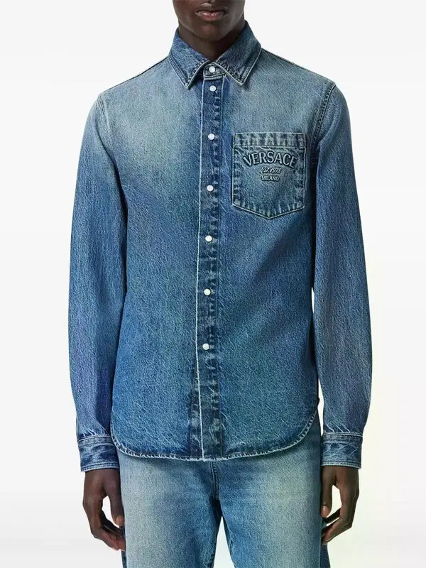 Versace Milano Stamp Denim Shirt