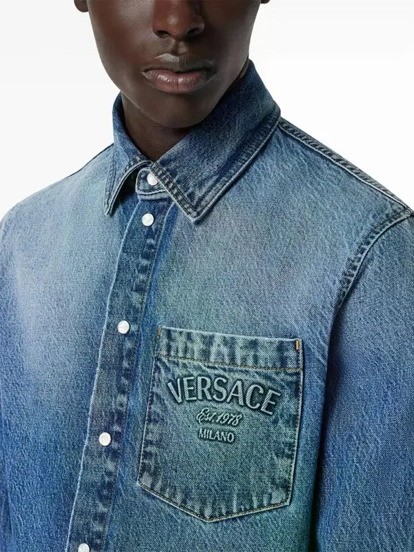Versace Milano Stamp Denim Shirt