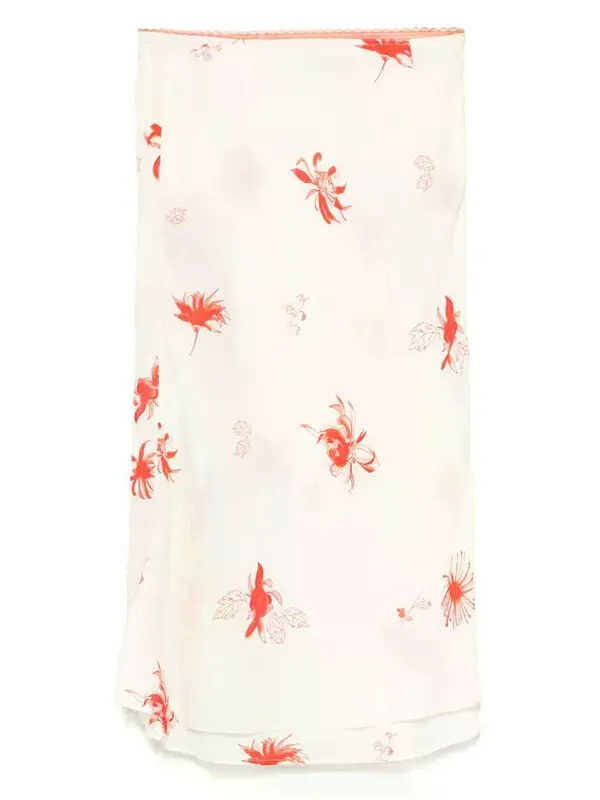 SAMUEL GUÌ YANG Floral-print Asymmetric Skirt