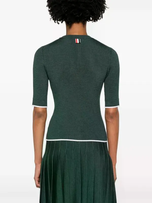 Thom Browne Contrasting-trim Ribbed Jumper