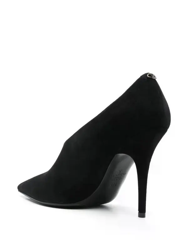 Valentino Garavani Calf Suede Vlogo Signature Pumps - Black