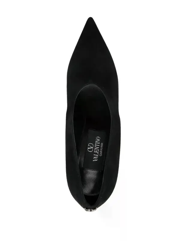 Valentino Garavani Calf Suede Vlogo Signature Pumps - Black