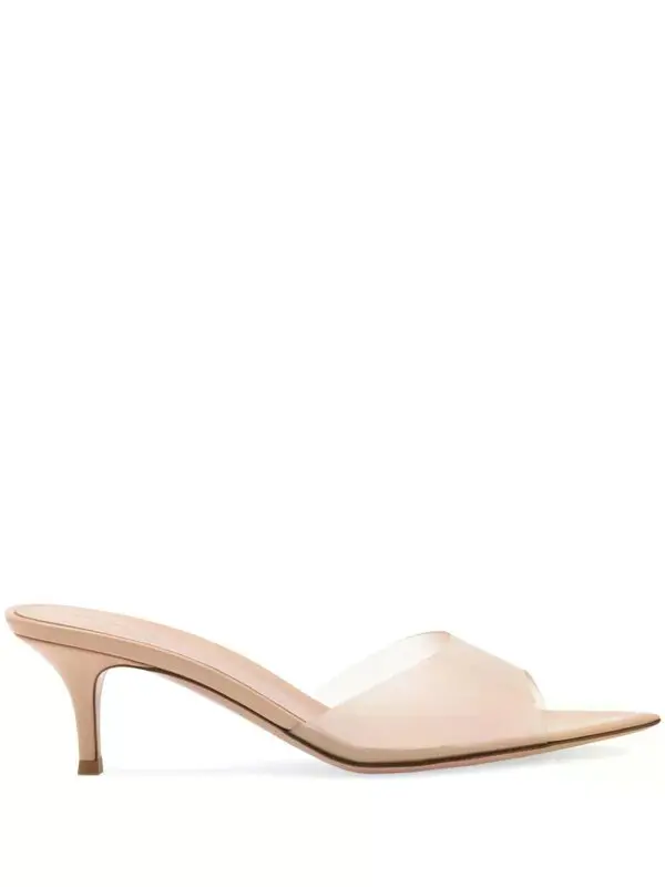 GIANVITO ROSSI Elle 55mm Translucent Mules - Neutrals