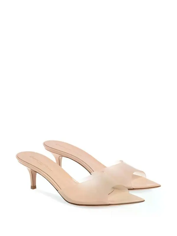 GIANVITO ROSSI Elle 55mm Translucent Mules - Neutrals